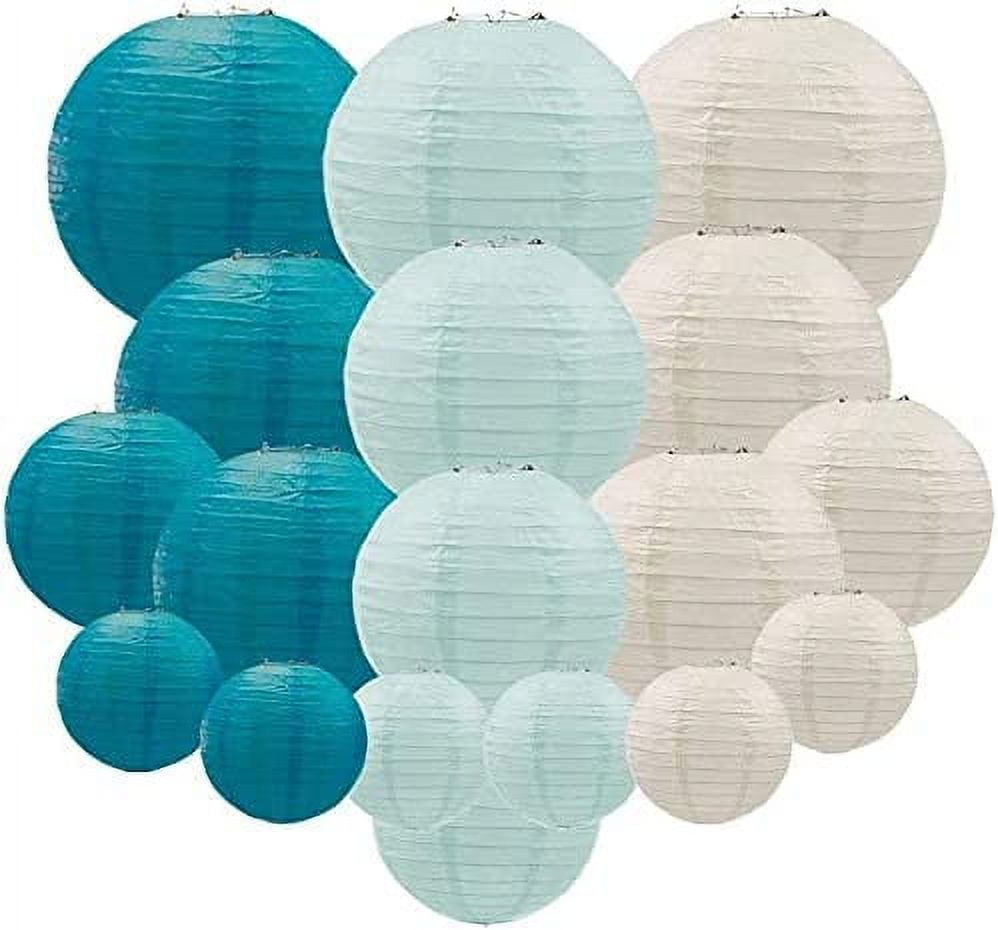 UNIQOOO 18PCS Ocean Blue Paper Lantern Wedding Party Decoration Set ...
