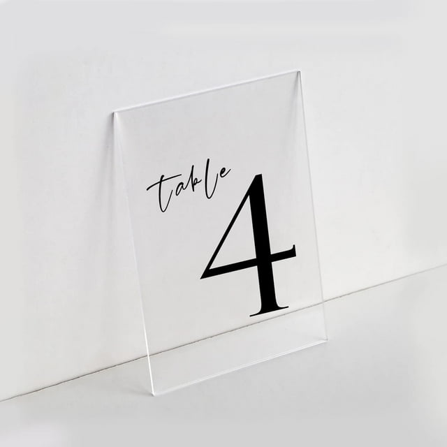 UNIQOOO 20 Pack Clear Blank Acrylic Sign - 5x7 Inch Table Number Signs ...