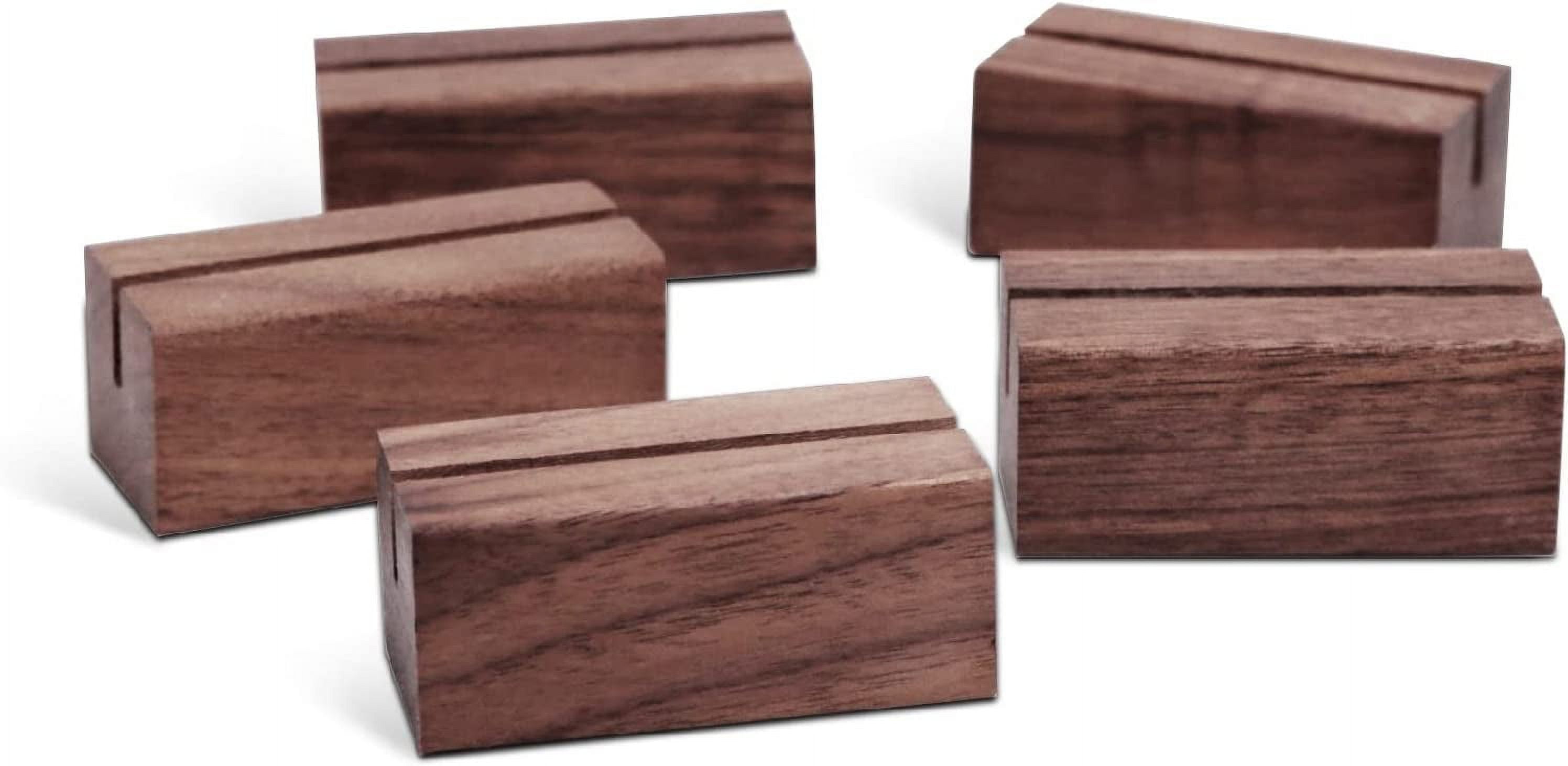 UNIQOOO 5 Pack Place Card Holders | Rustic Walnut Wood Escort Cards ...