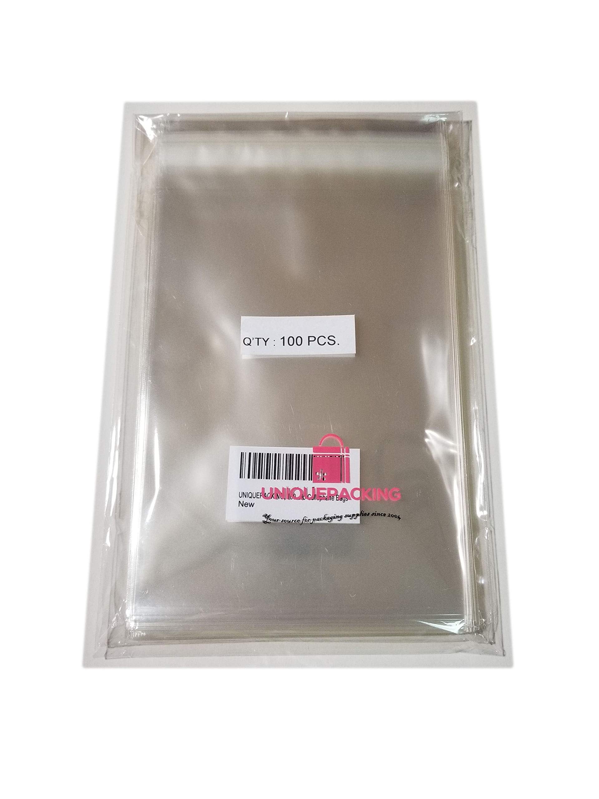 UNIQUEPACKING 100 Pcs 4 5/8 X 5 3/4 Clear A2+ Card Resealable Cello ...