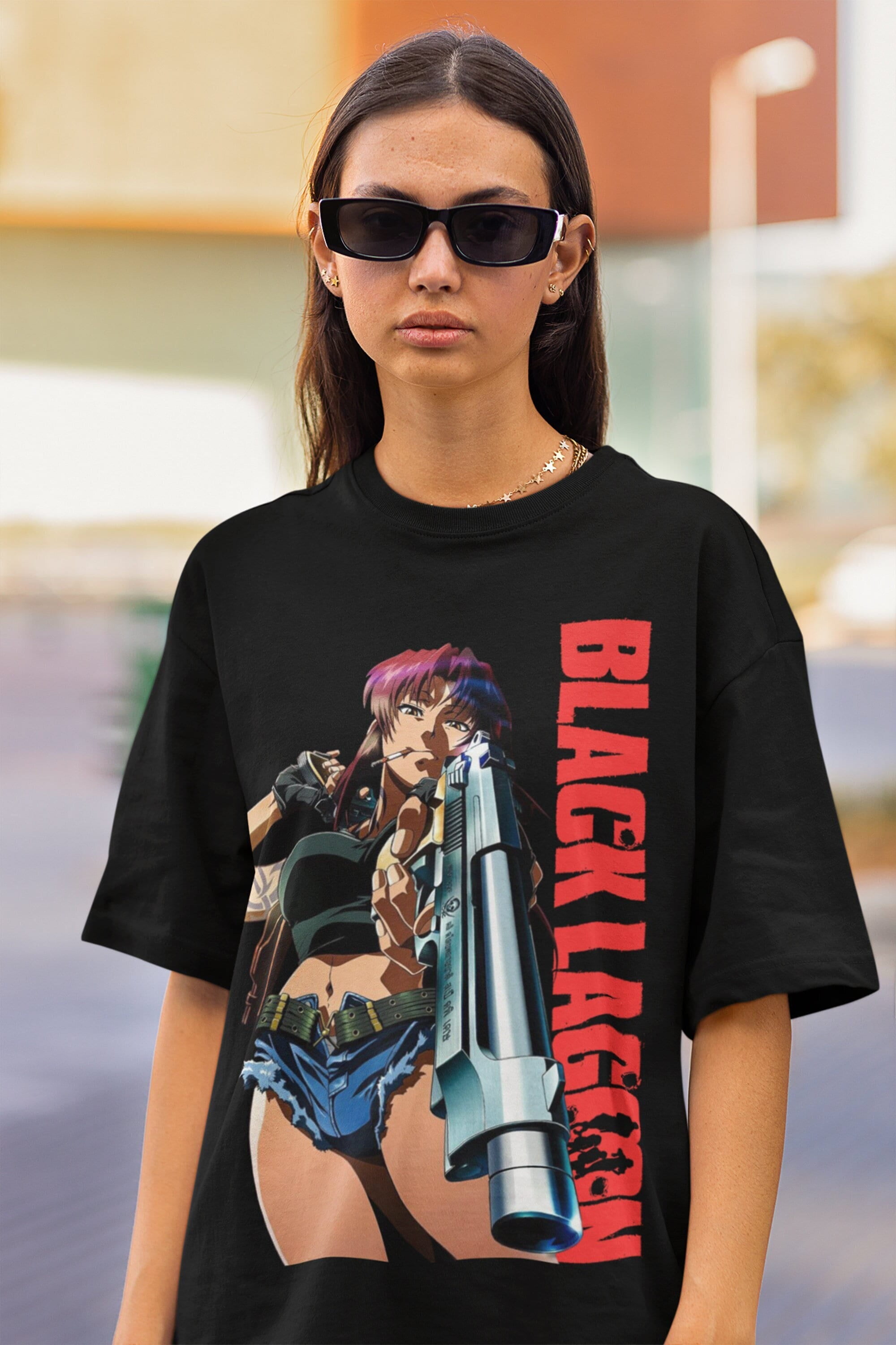 UNISEX Black Lagoon Anime T-Shirt, Revy Graphic Tee Waifu Manga Shirt ...