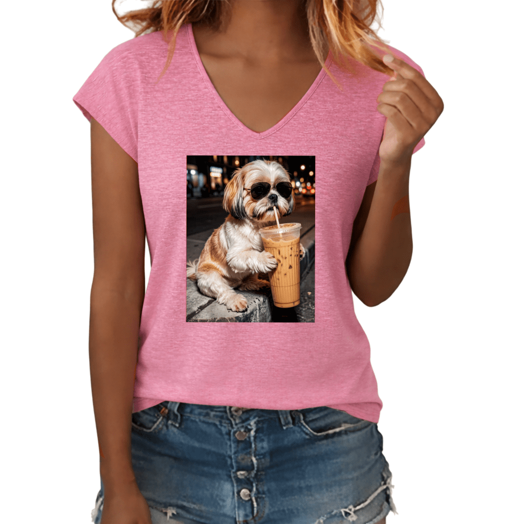 UNISHE Women's Adorable Shih Tzu Puppy With Fashion Sunglasses Sipping ...