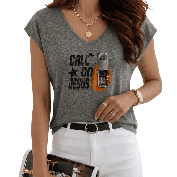 UNISHE Women's Call On Jesus Vintage Flip Phone Religious Graphic Dark ...