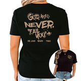 UNISHE Women's God Will Never Fail You His Love Never Fails Graphic ...
