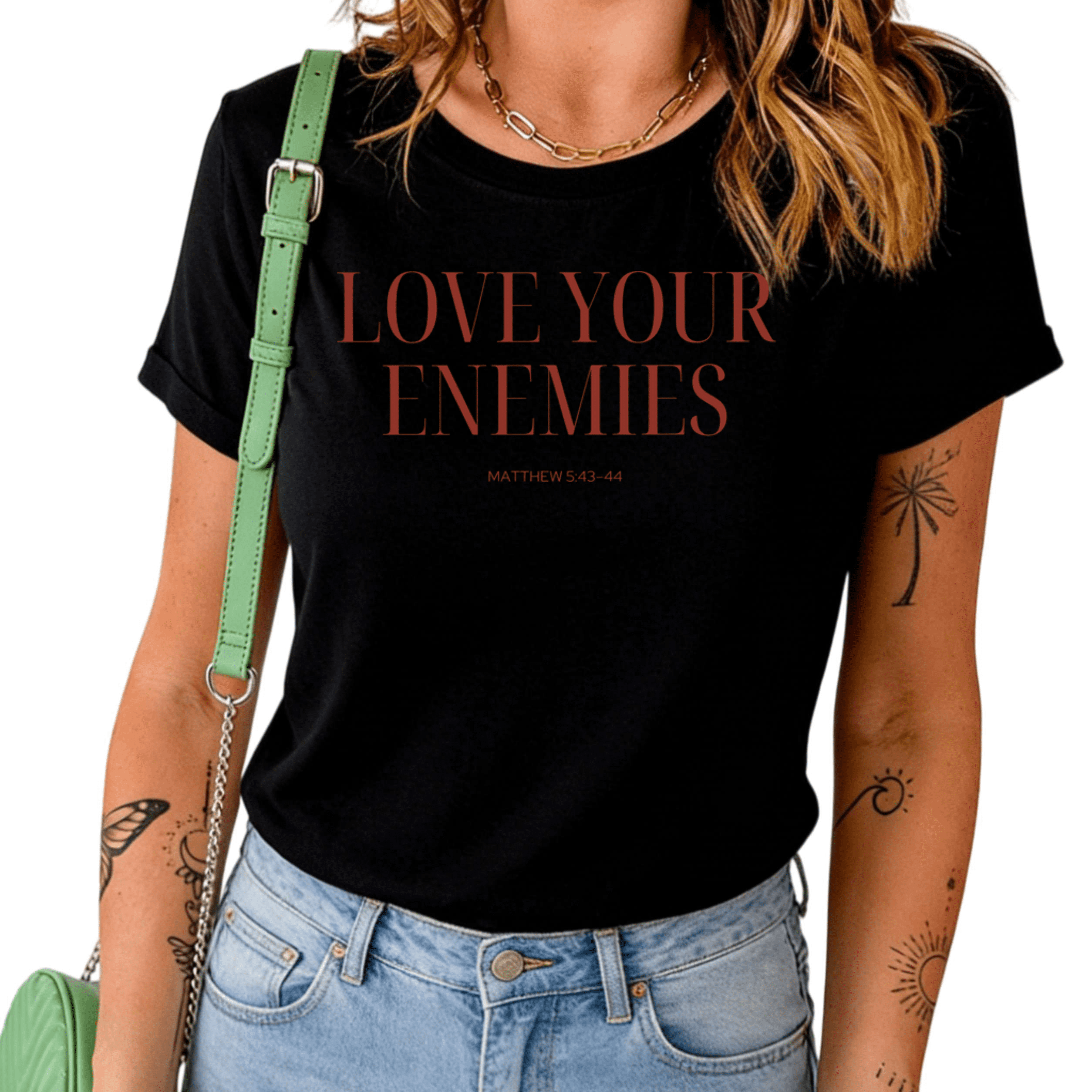 UNISHE Women's "Love Your Enemies Matthew 5:43-44" Christian Quote Crew ...