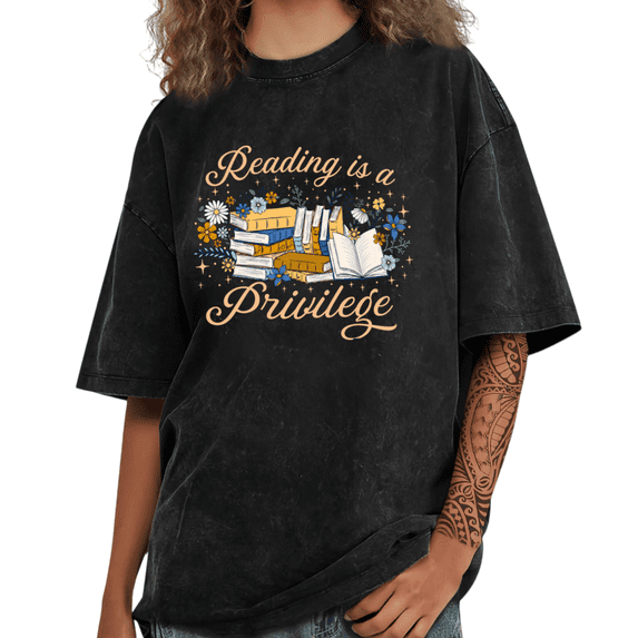 UNISHE Women's Reading is a Privilege Book Lover Floral and Book Art ...