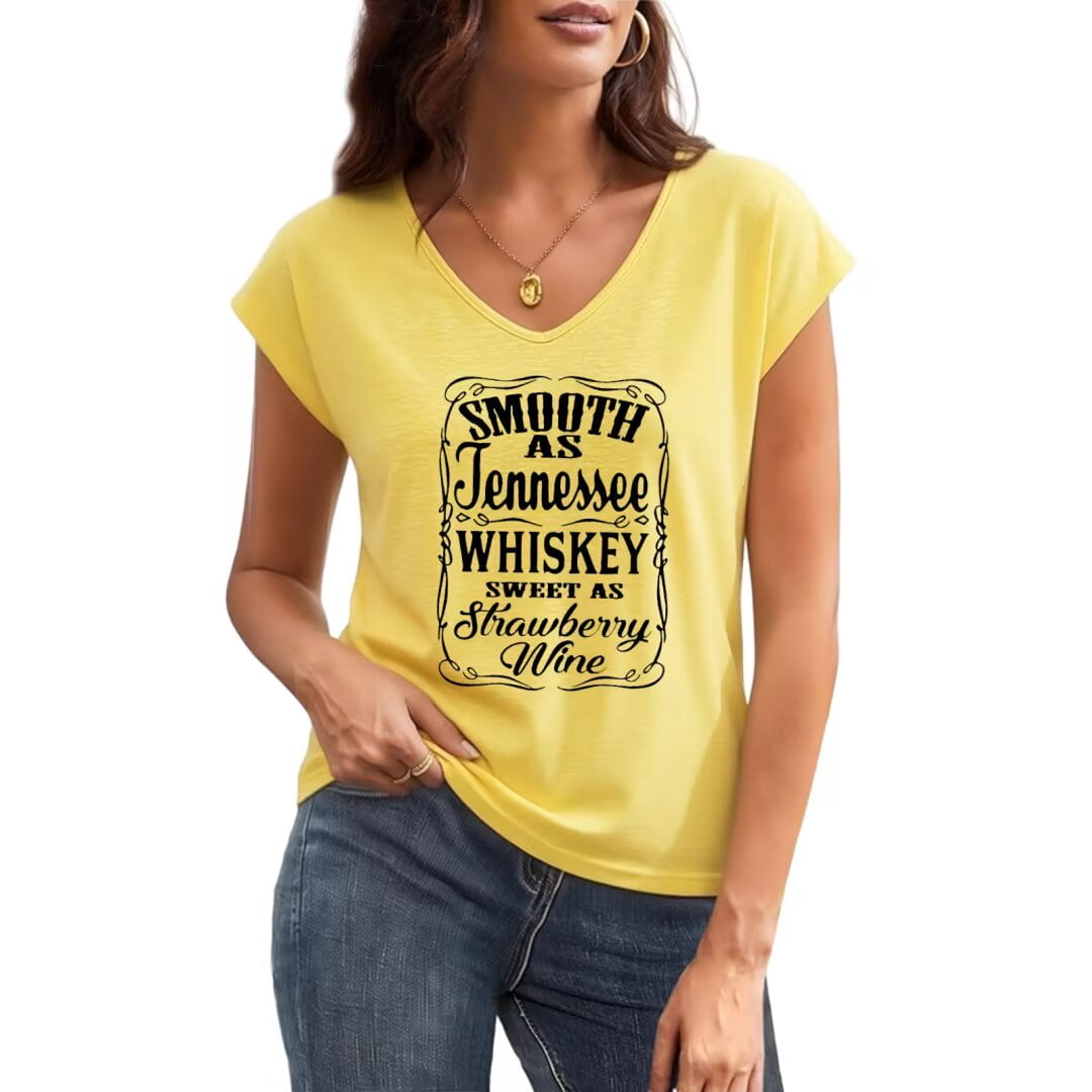 UNISHE Women's Smooth As Tennessee Whiskey Sweet As Strawberry Wine ...