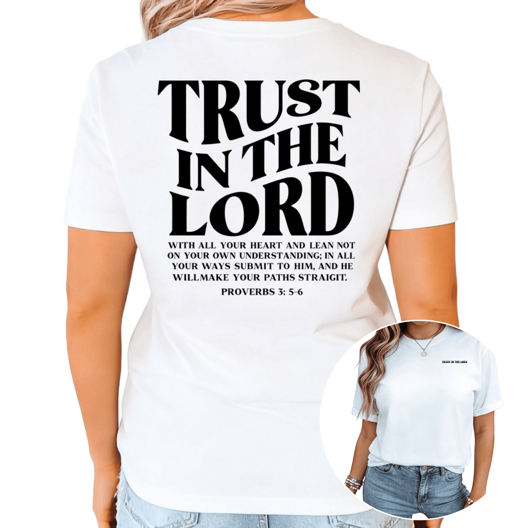 UNISHE Women's Trust In The Lord Proverbs 3:5-6 Christian Graphic Short ...