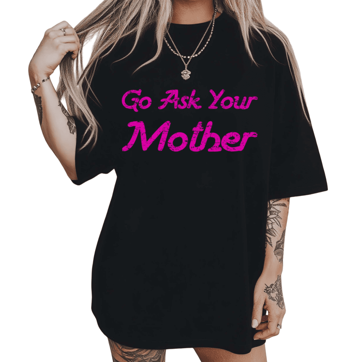 UNISHE Womens Go Ask Your Mother Pink Print Statement Graphic Short ...