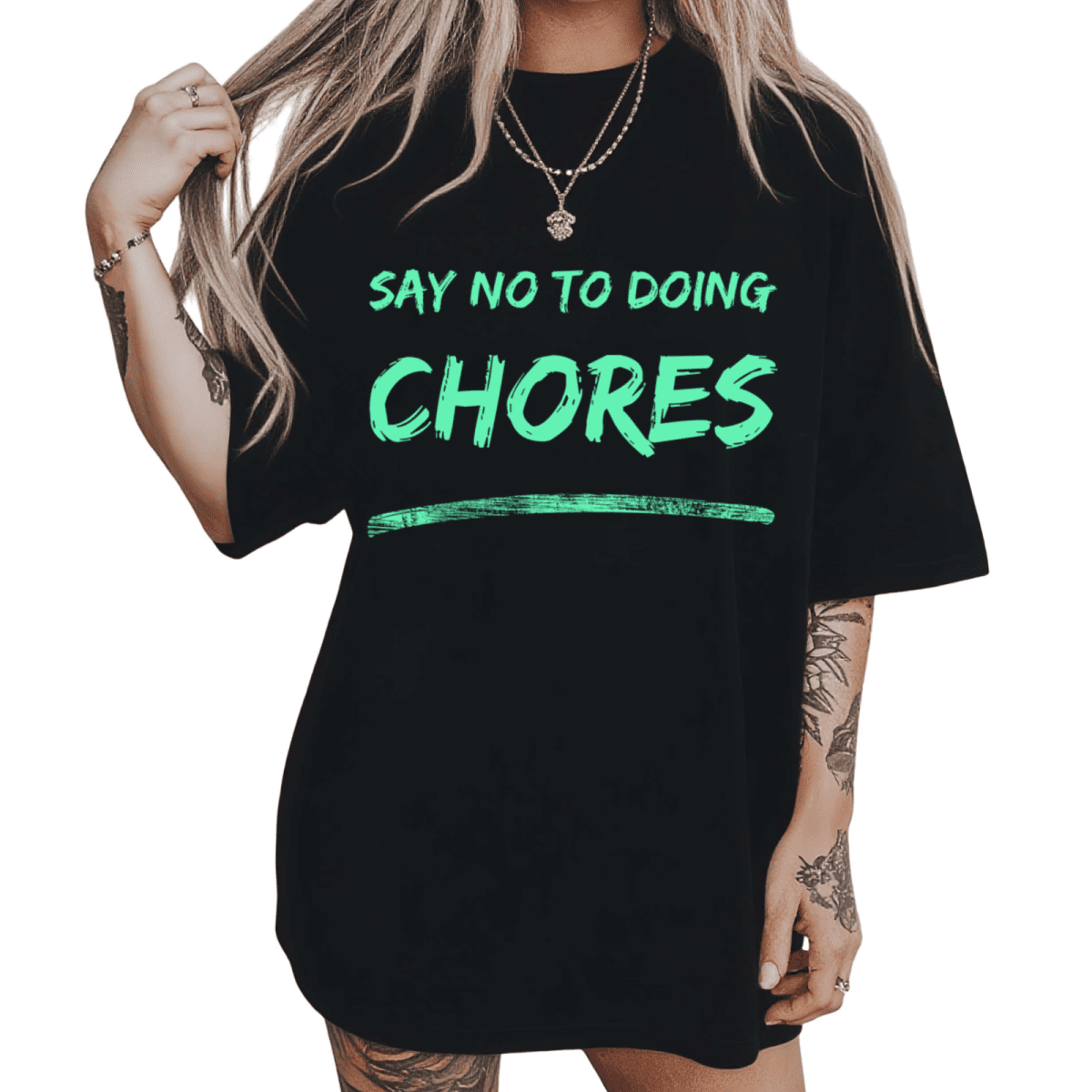UNISHE Womens Mint Green Brushstroke Lettering Graphic Short Sleeve T ...