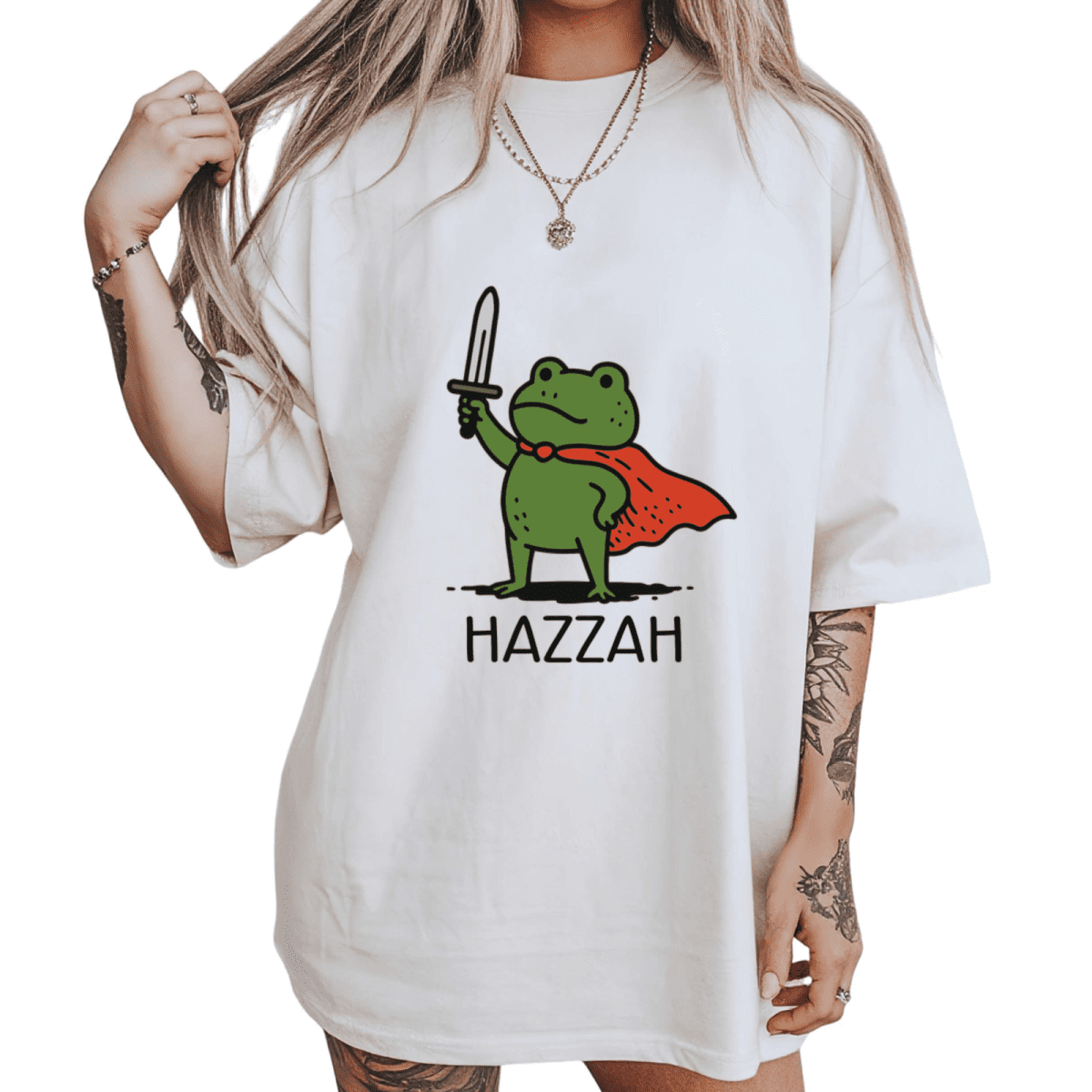 UNISHE Womens Sword Wielding Frog Graphic Short Sleeve T-Shirt S-5XL ...