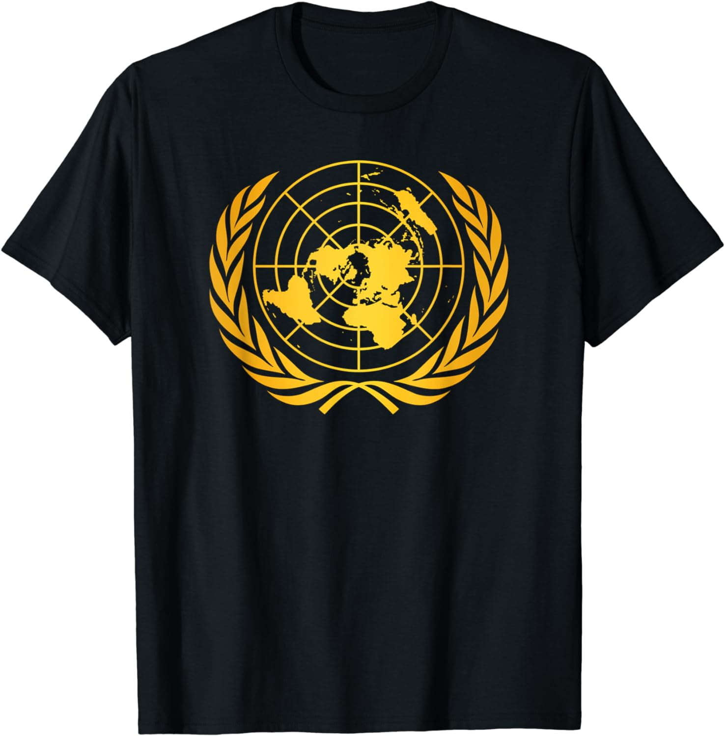 UNITED NATIONS UN SYMBOL FLAG SEAL LOGO (RENDERED IN GOLD) T-Shirt ...