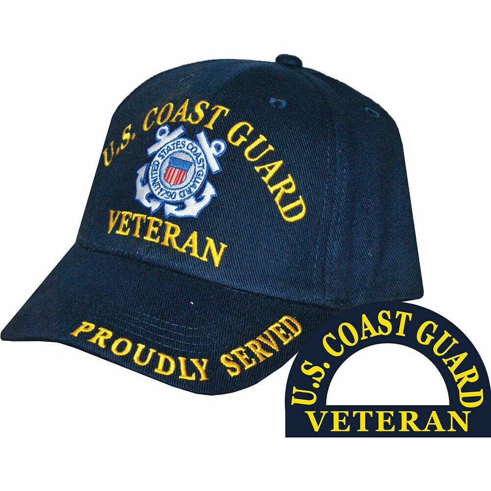 ANT Enterprises United States Coast Guard Veteran Hat, Blue Embroidered ...