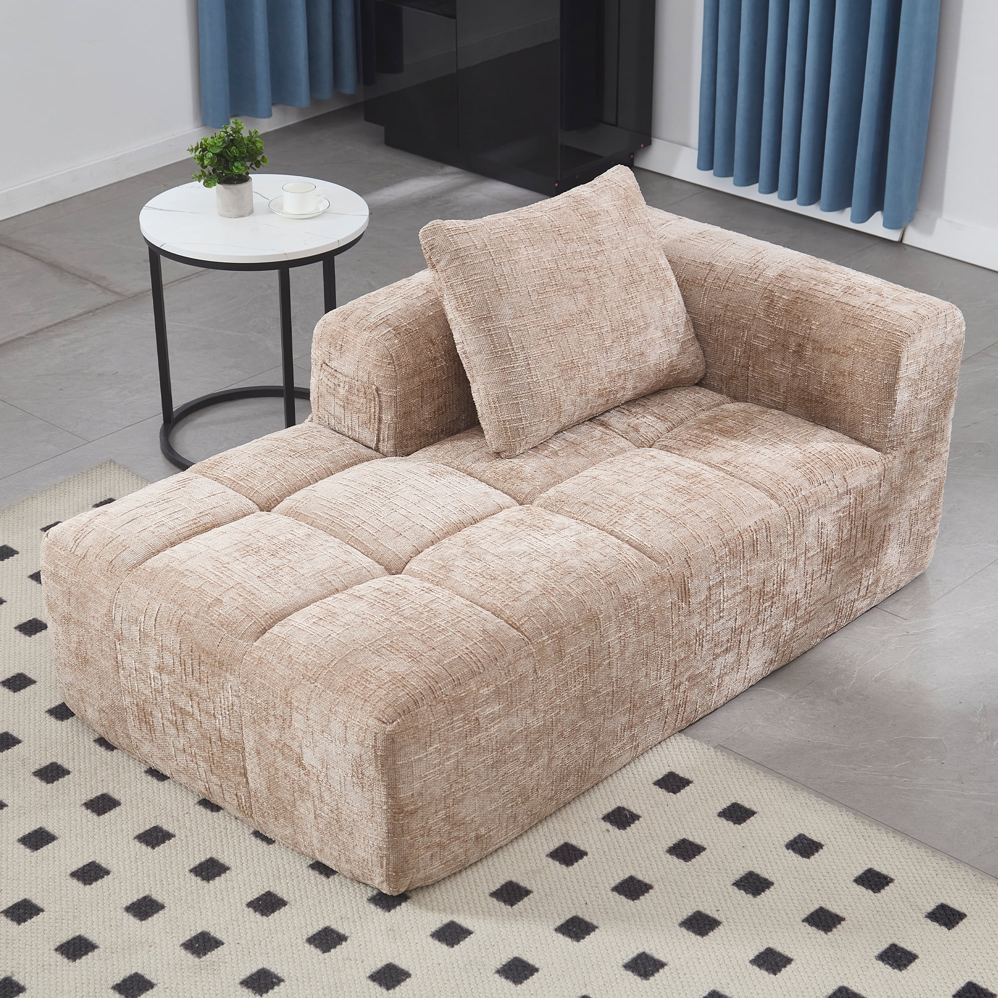 UNITED WE WIN Chenille Loveseat Sofa,Minimalist Modular Couches Sleeper ...