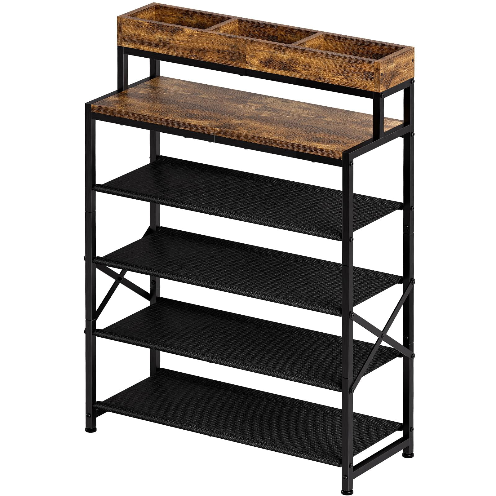 UNITSTAGE Shoe Rack, 6 Tier Shoe Storage Organizer Compartment, 4 ...