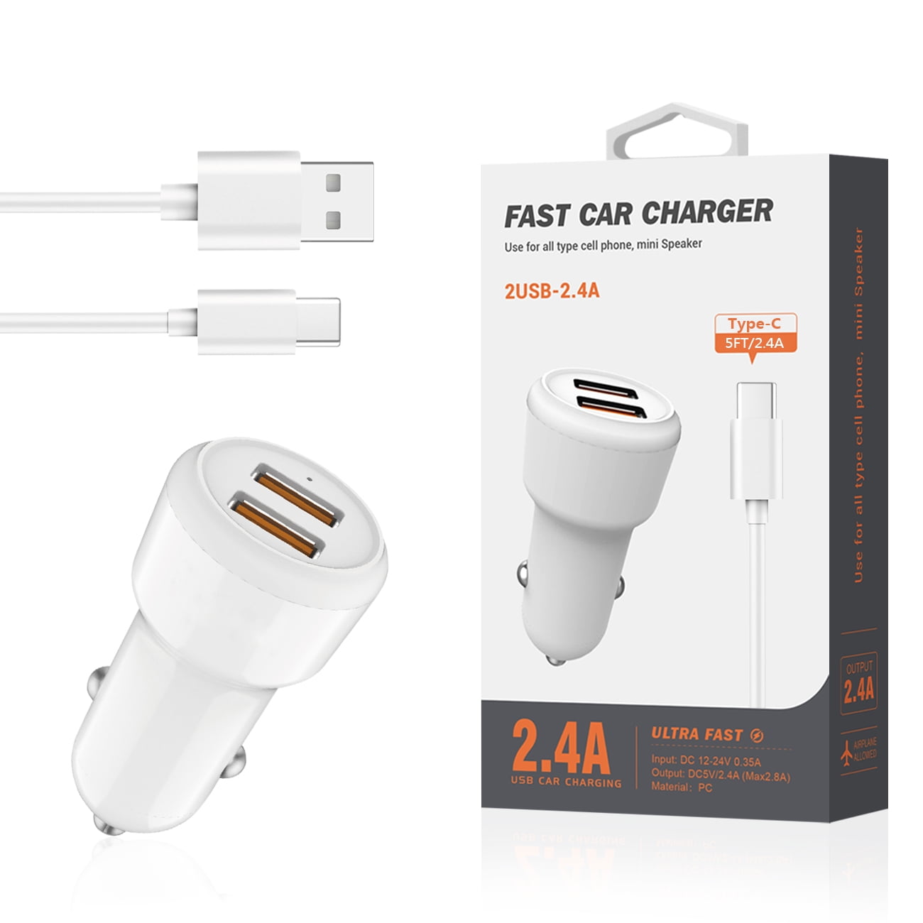 UNIVERSAL CHARGERS/ADAPTERS Universal Typec Portable Car Charger With ...