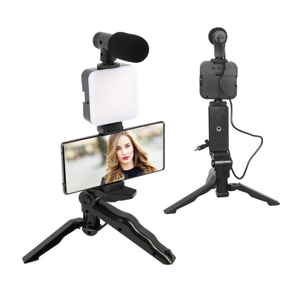 UNIVERSAL ESSENTIAL VIDEO MAKING KIT WITH PHONE MOUNT HOLDER, LED LIGHT ...