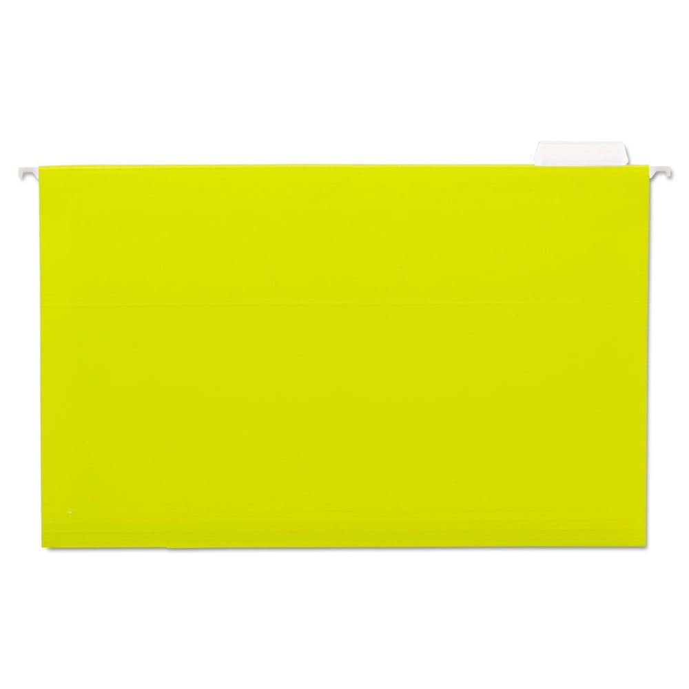 UNIVERSAL Hanging File Folders 1/5 Tab 11 Point Stock Legal Yellow 25 ...