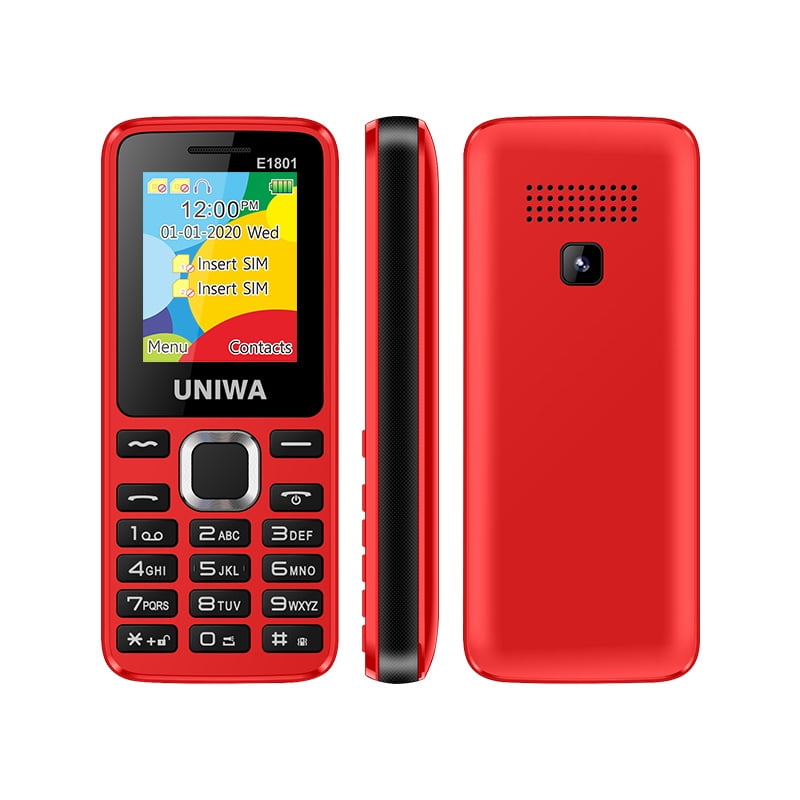 UNIWA E1801 Unlocked Button Phones 2G Dual SIM 1.77'' 800mAh Flashlight ...