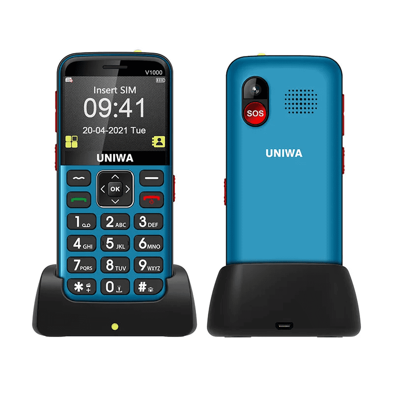 UNIWA V1000 Senior Feature Phone 4G Strong Torch Big Push-Button ...