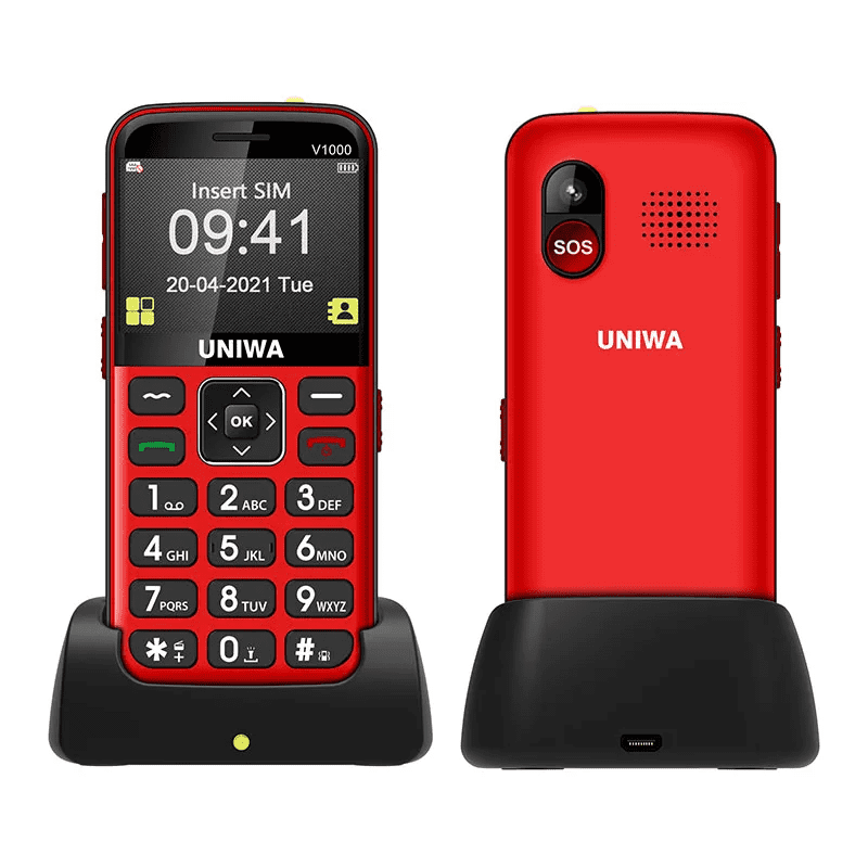 UNIWA V1000 Senior Feature Phone 4G Strong Torch Big Push-Button ...
