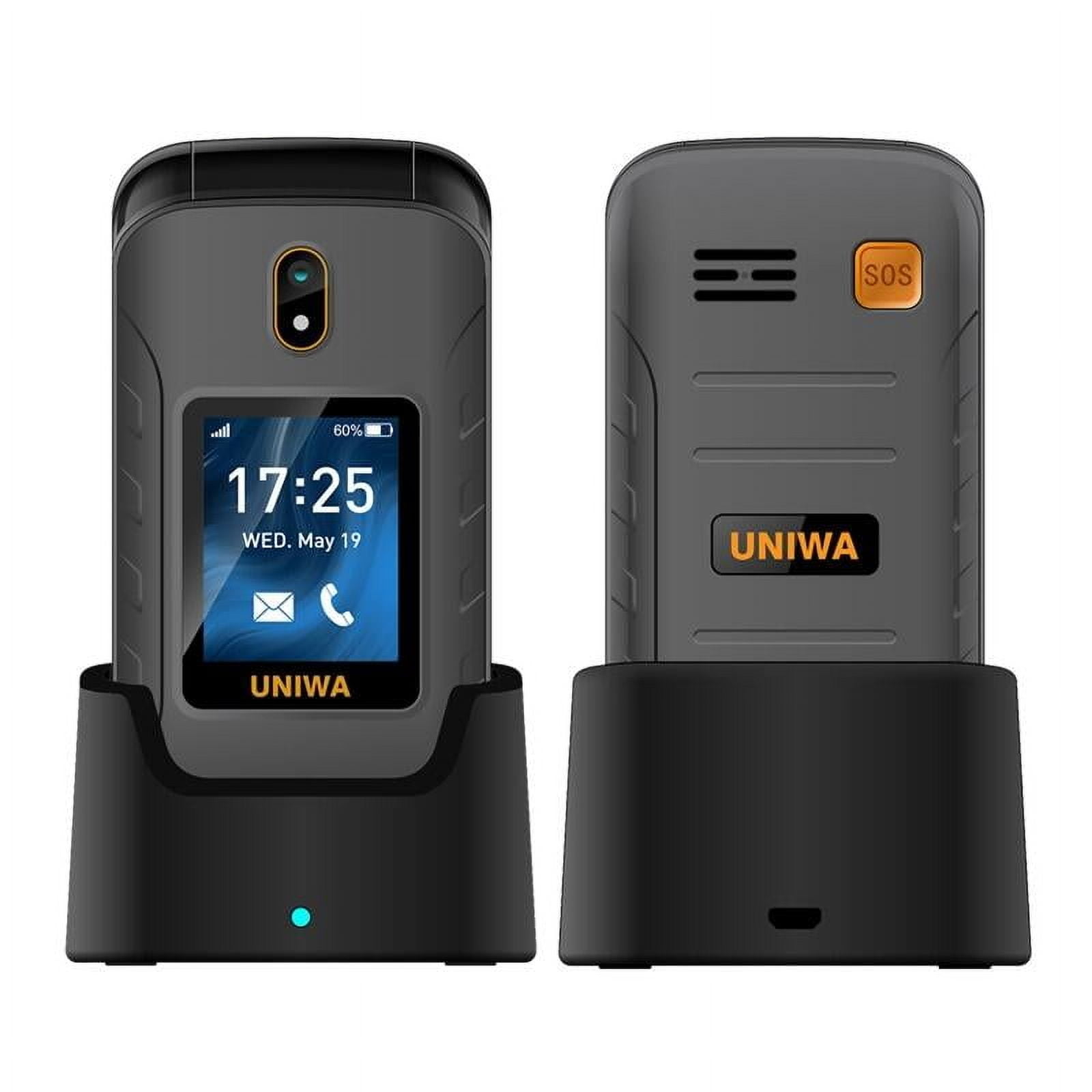 UNIWA V909T Dual Screen 2.8inches 4G Flip Cellphone Big Push-Button 2250mAh FM Radio Feature ...