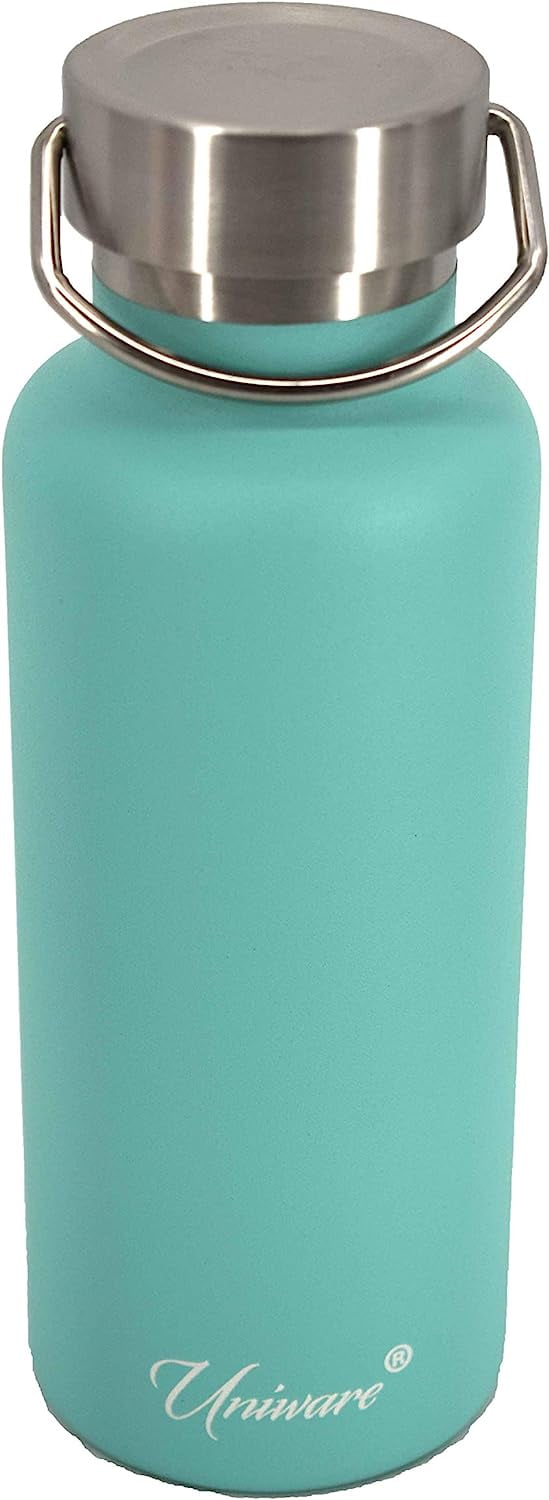 UNIWARE Teal Double Wall Stainless Steel Vacuum Flask (500 mL), 2.9 x 2 ...