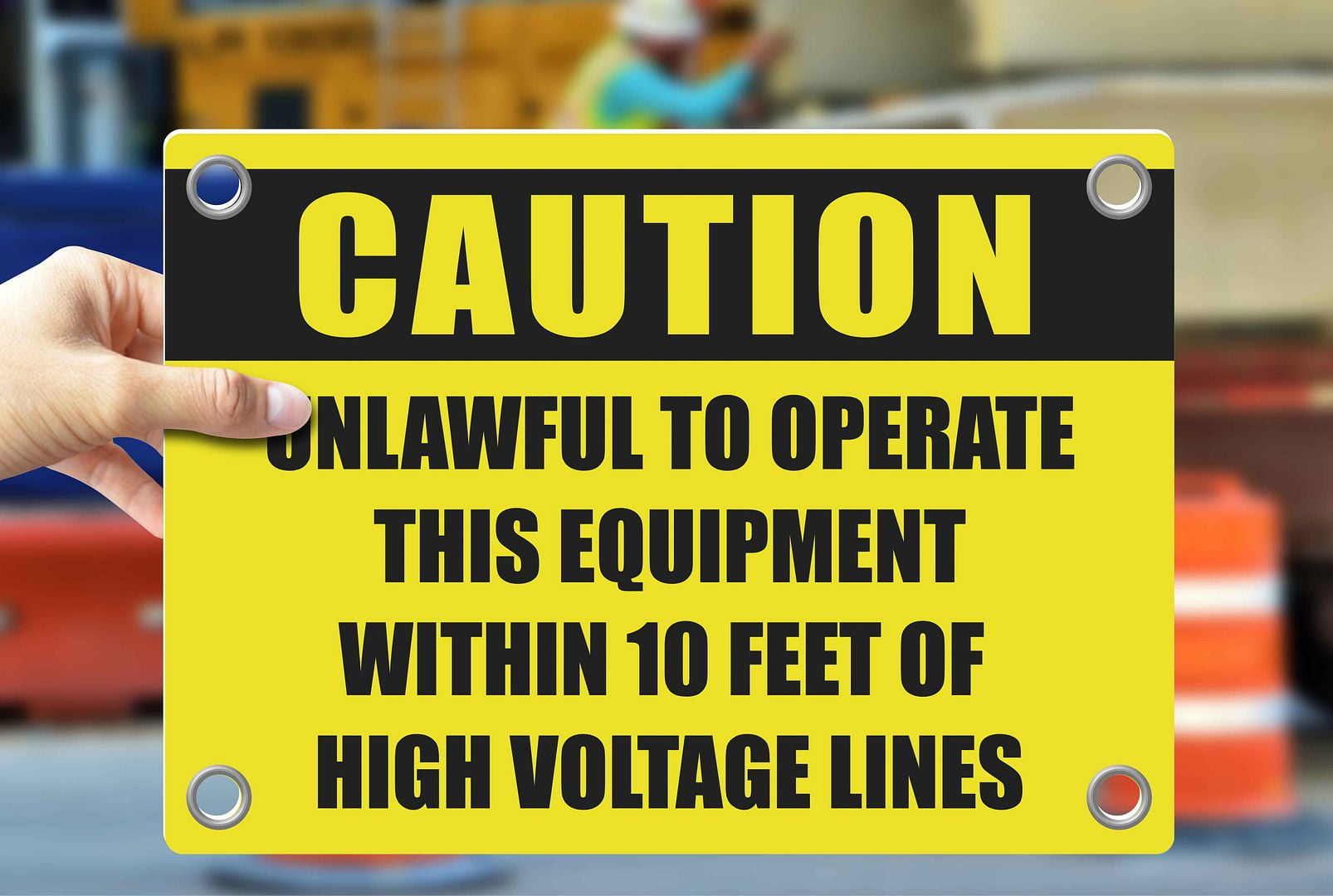 UNLAWFUL TO OPERATE THIS EQUIPMENT WITHIN 10 FEET OF HIGH VOLTAGE LINES ...
