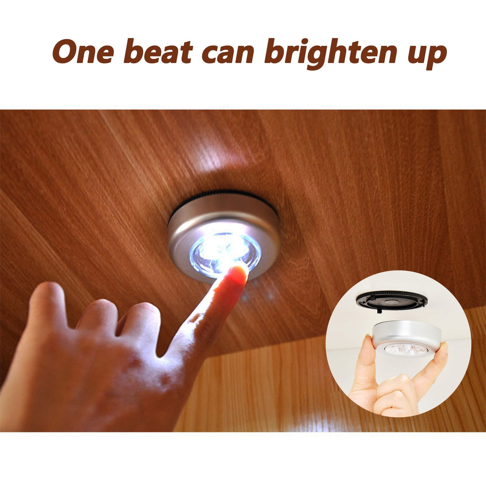 UNLLLL 3Pcs Bedroom Household Emergency LED Paste Press Light Clapping ...