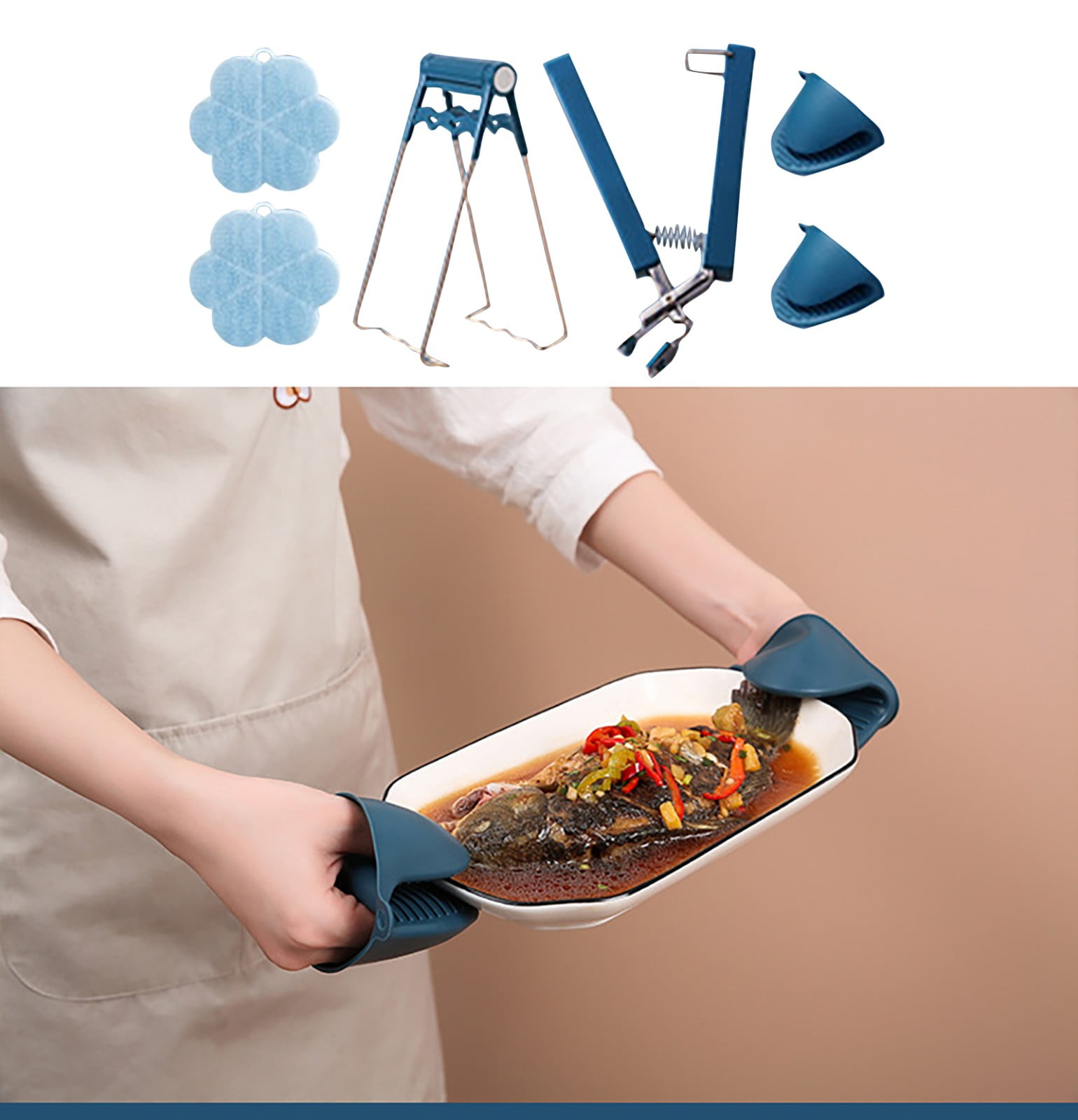 UNLLLL 6 Kitchen Ironing Sets, Bowl Clips, Gloves, Cooking Clips And ...