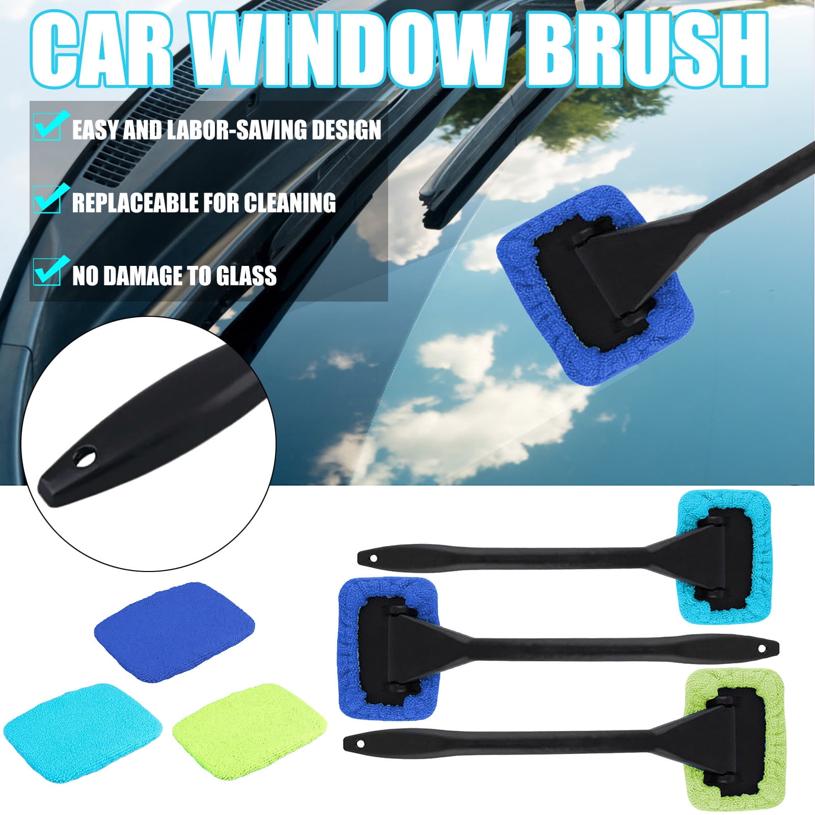 UNLLLL Car Window Brush Car Window Glass Brush Defogging Removal ...