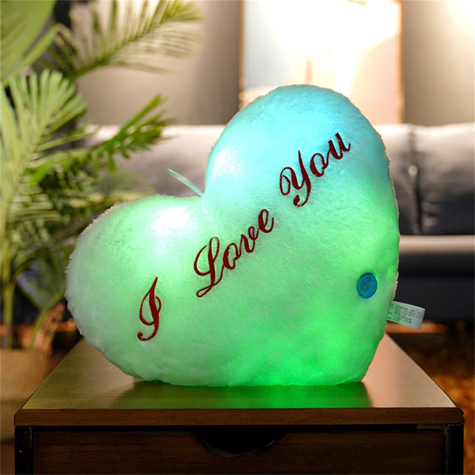 UNLLLL Heart-Shaped Light Up Pillow, I Love you Heart Throw Pillow ...