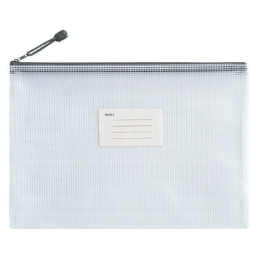 Uxcell B8 File Document Pockets Bill Pouch Mesh Zipper Bags, White 6 ...
