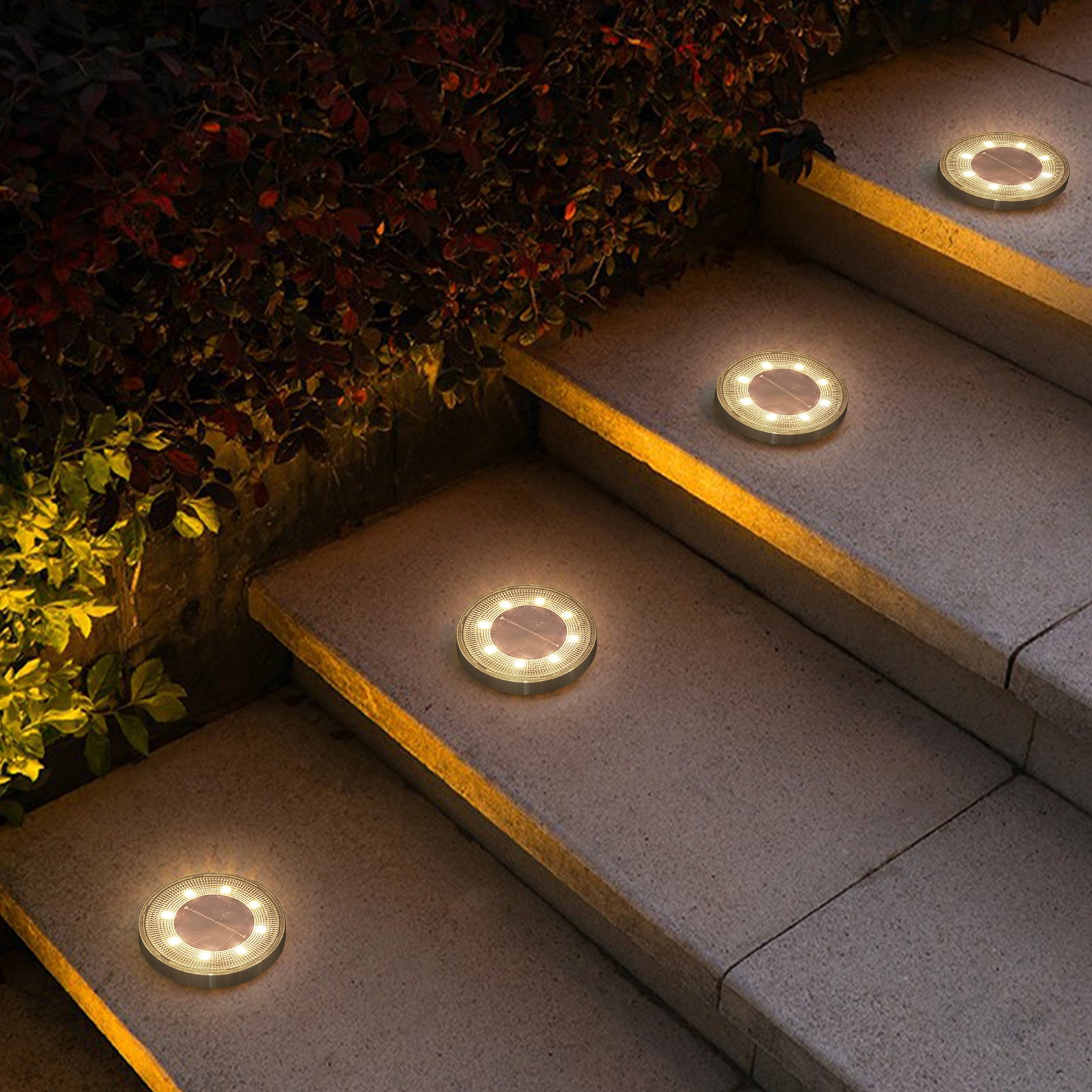 UNLLLL Solar Lights Outdoor Steps Garden Lights Solar Underground ...