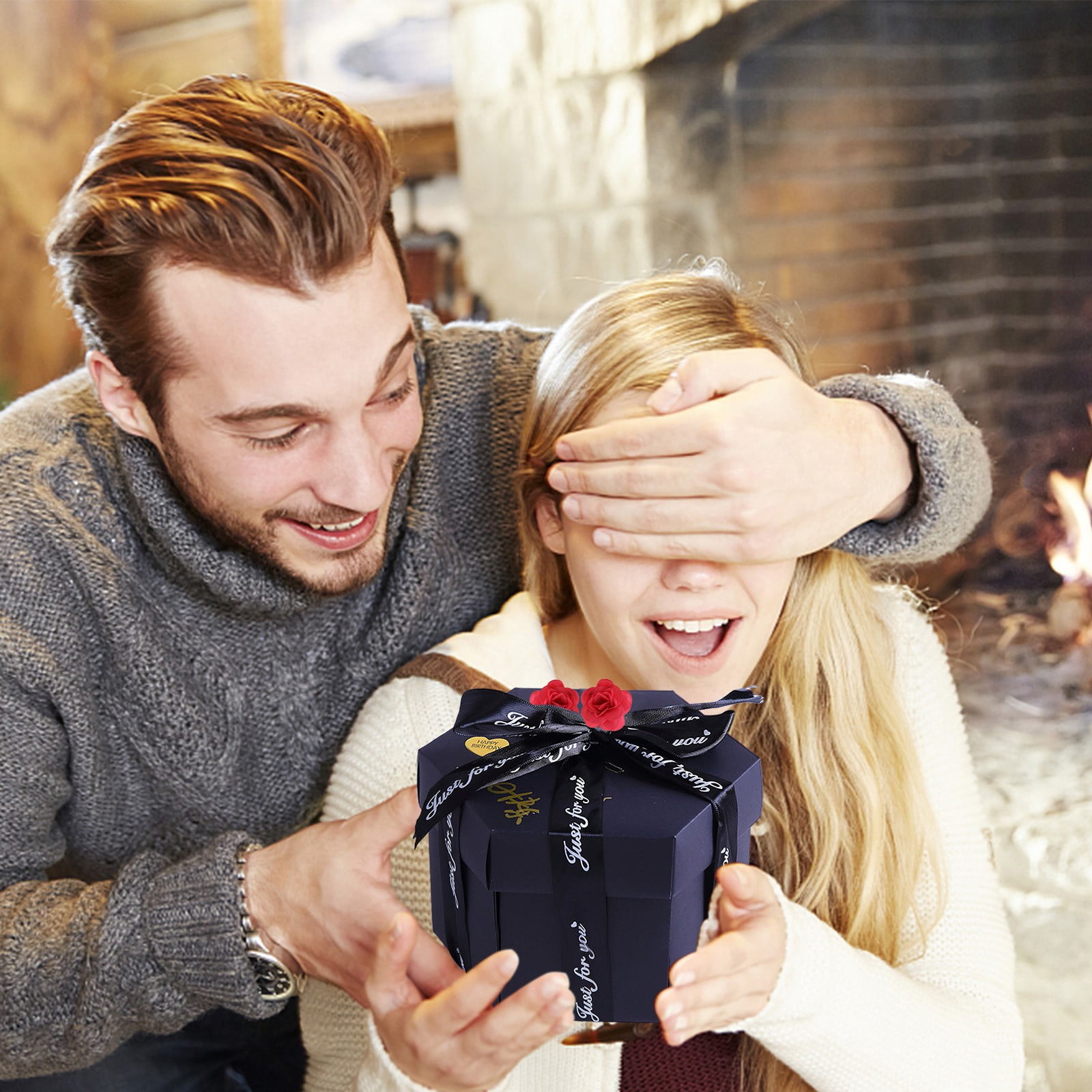 UNLLLL Surprise Explosion Box, Six-sided Photo Album Organ DIY Gift Box, Love Memory Handmade ...