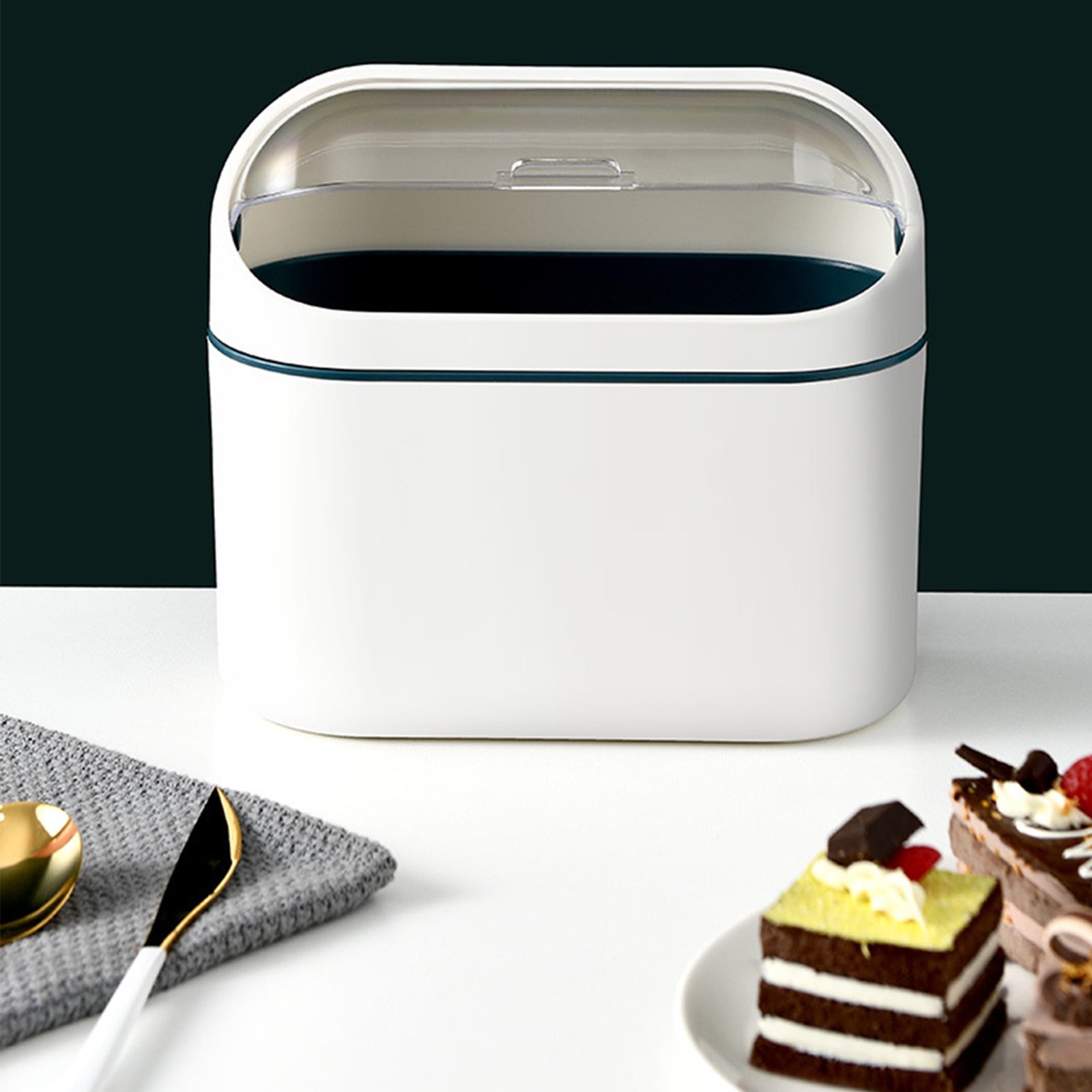 UNLLLL Table Trash Can, Mini Trash Can With Lid , Trash Can For ...