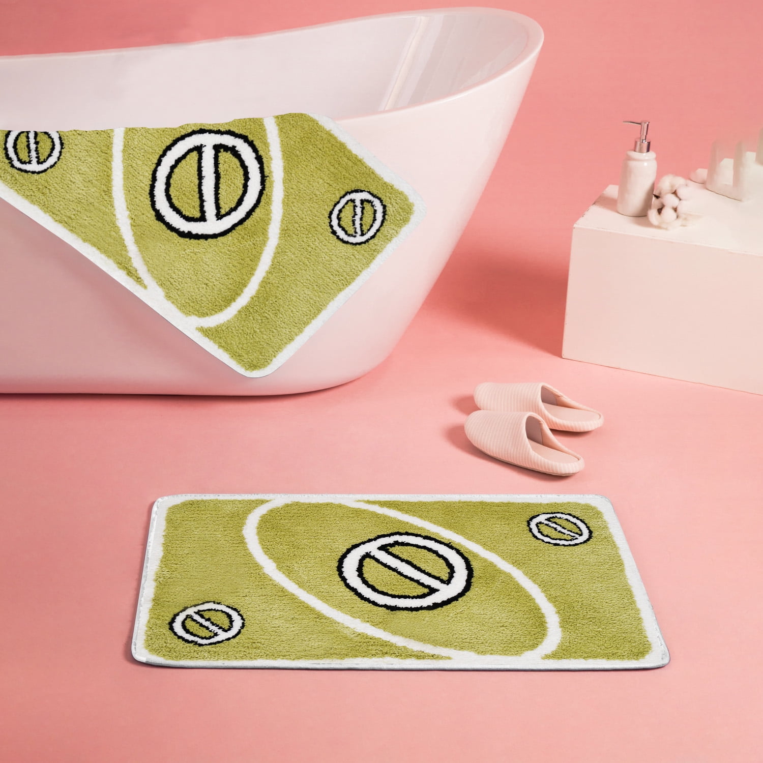 UNO Card Bath Rug Square Carpet for Bathroom 2x3' Rugs, Non Slip ...