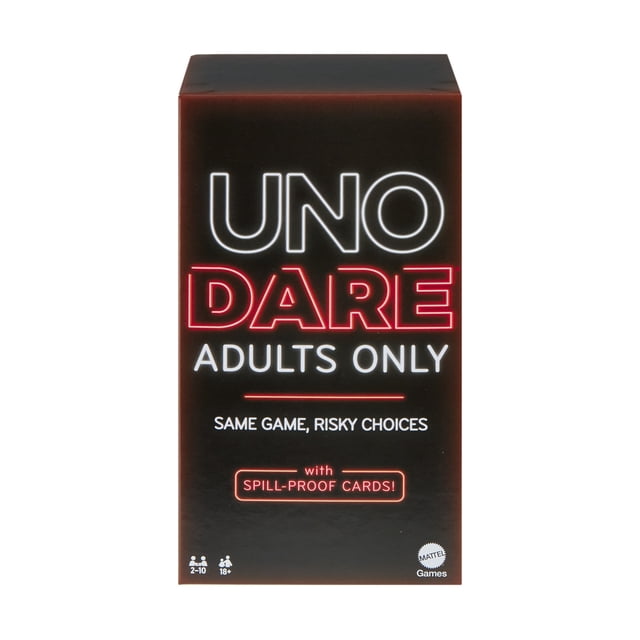 UNO Dare Adults Only Card Game, 2-10 Players, Waterproof Cards and Dice ...