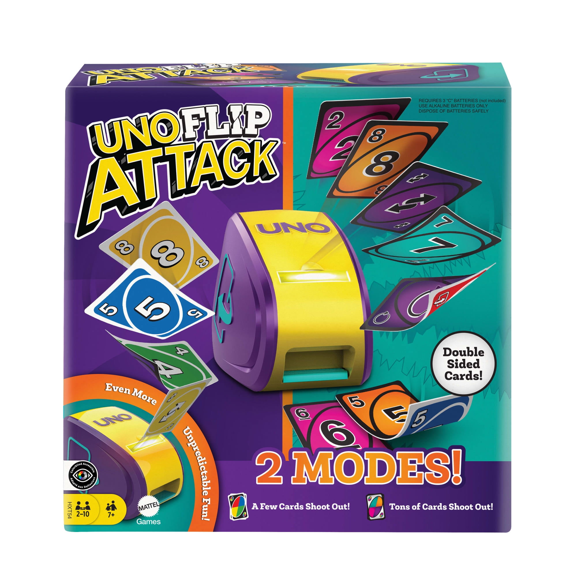 UNO Flip Attack Card Game for Family Nights, Game Nights, Travel ...