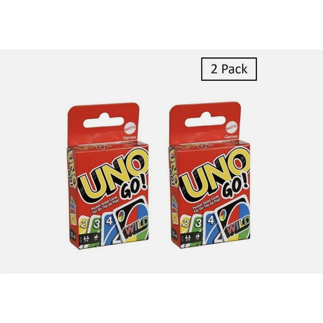 UNO GO! Mini Deck, 2 Pack Pocket-Sized Card Game for Kids & Adults ...
