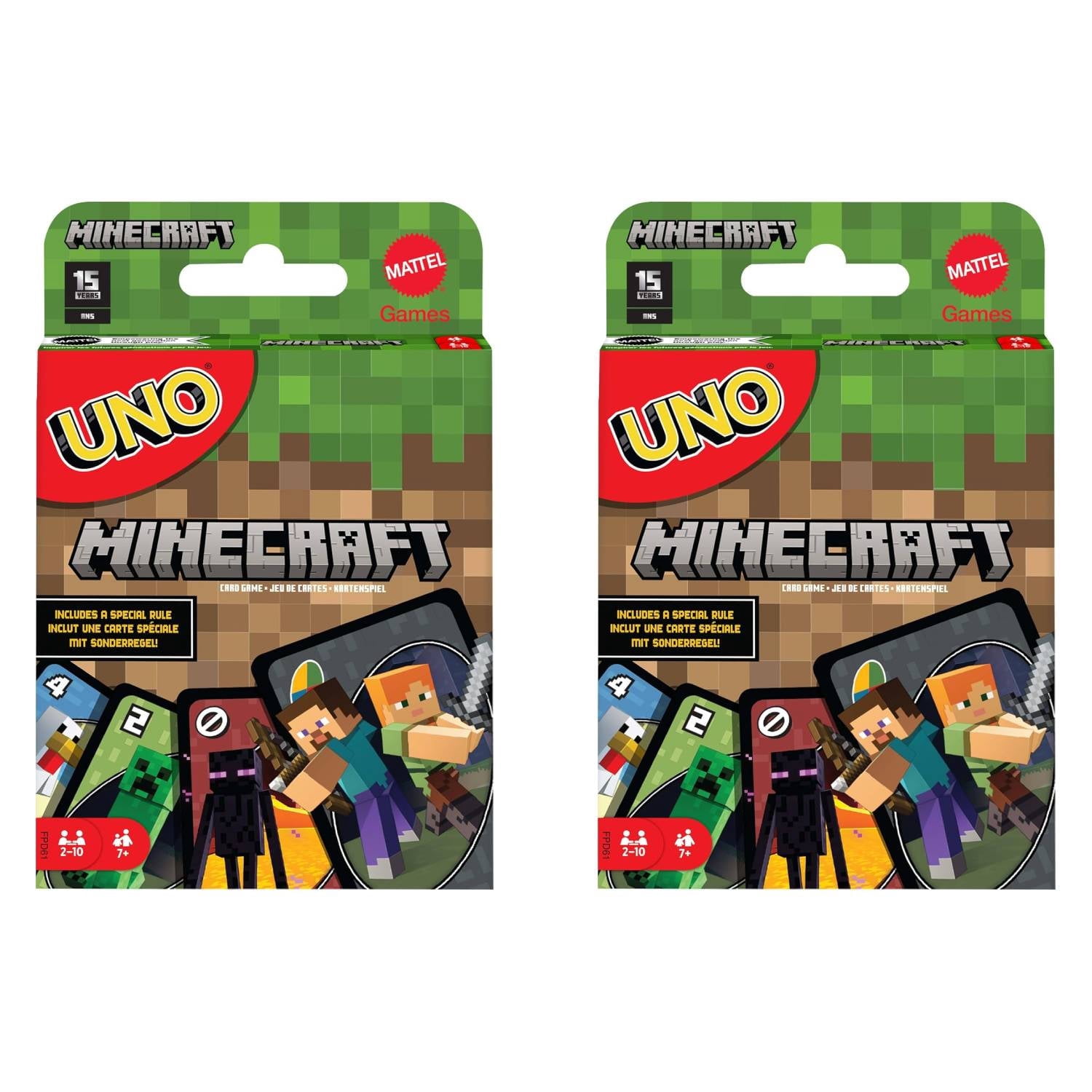 UNO Minecraft Card Game for Kids and Families, 2 to 10 Players, Ages 7 ...