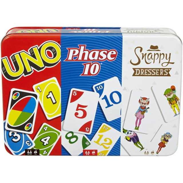 UNO, Phase 10, and Snappy Dressers Collector Tin - Walmart.com