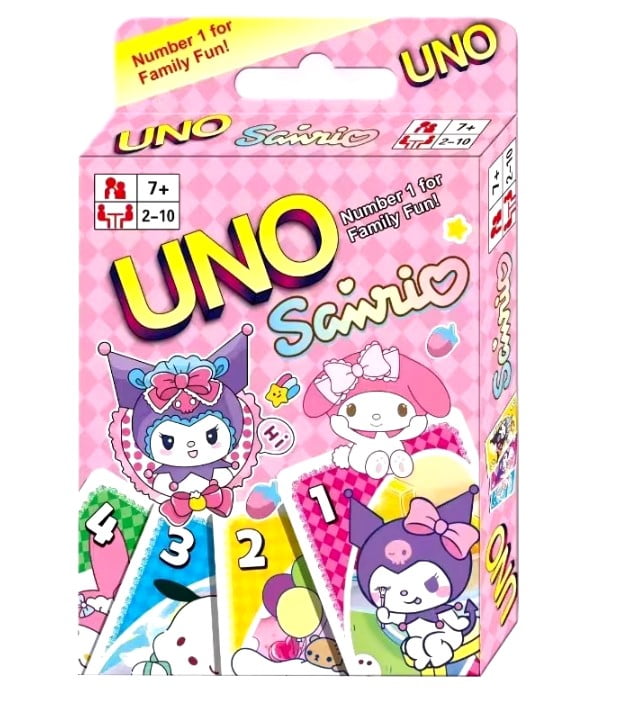 UNO Sanrio Card Game for Family Night age 7+, for 2-10 Players Pink ...