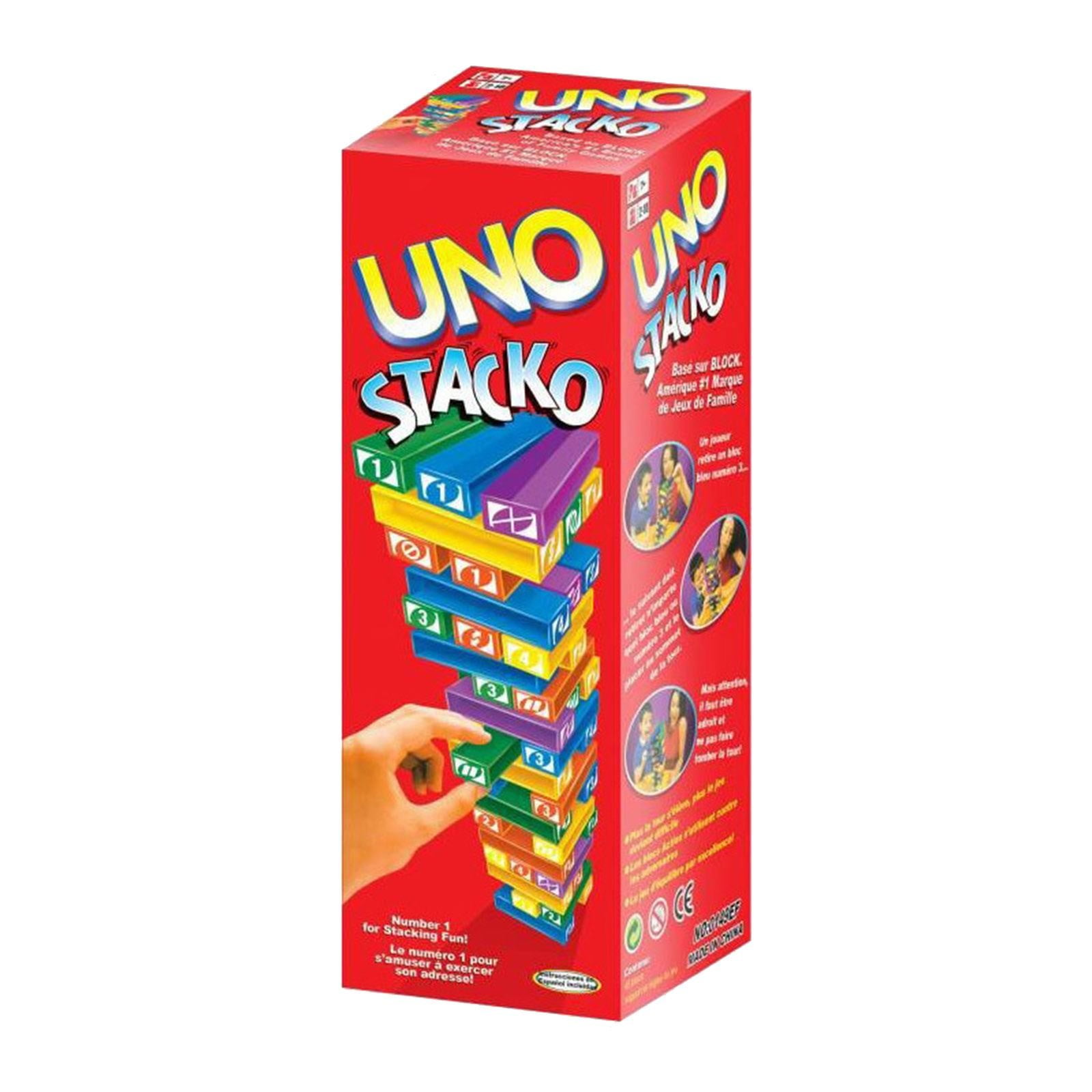 UNO Stacko Kids Game for Family Night, Matching and Stacking - 45 ...