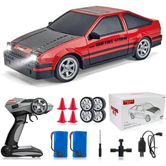 UNO1RC 1-16 Scale 4WD Remote Control Drift Car with LED Lights 2.4GHz ...