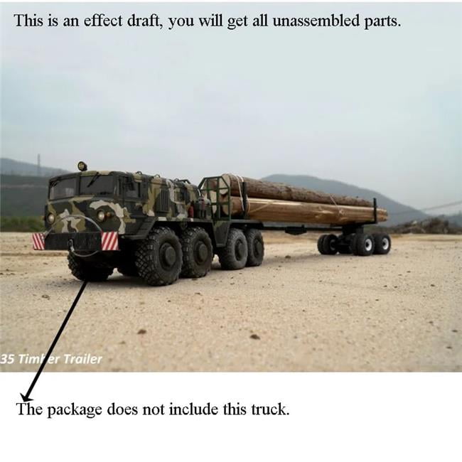 UNO1RC 1 by 12 T835 CNC Metal RC Trailer Kit Car for 6 x 6 & 8 x 8 ...