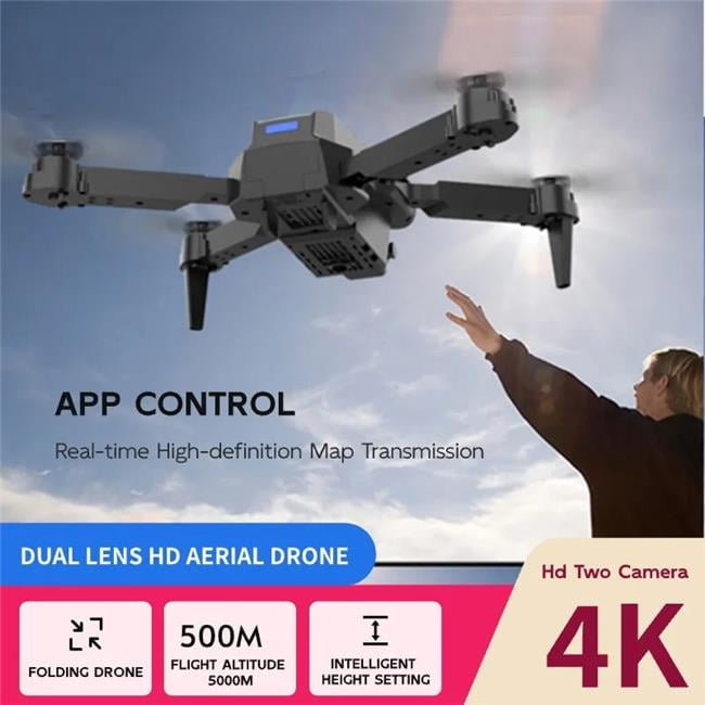 UNO1RC 4K Drone 1080P Wide Angle Dual HD Camera Foldable RC Helicopter ...