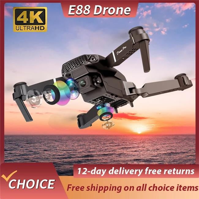 UNO1RC E88 Drone Professional 4K HD Dual Cameras LED Lighting Aerial ...