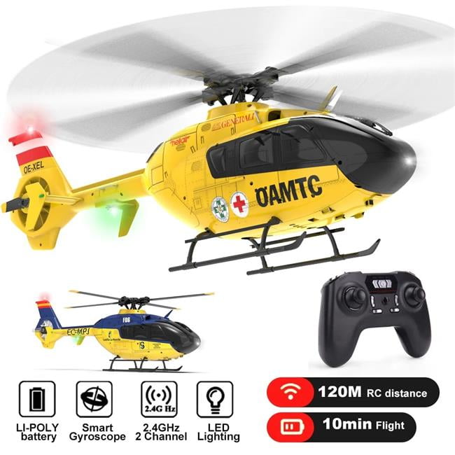 UNO1RC NM62441 EC135 RC Helicopter 2.4G 6CH 6 Axis Gyro Model 1-36 ...