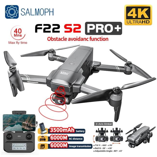 UNO1RC F22 S2 Pro Plus Professional Drone with 4K EIS Camera 6KM FPV ...